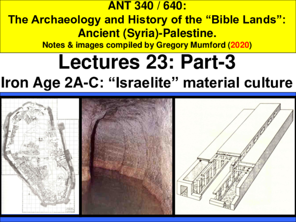 (PDF) Anth.340 Ppt. lecture-23: Israelite/Judean settlement types ...