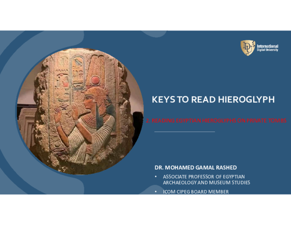 (PDF) Keys to read Hieroglyph: 2. Reading Egyptian Hieroglyphs on ...