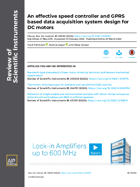 (PDF) An effective speed controller and GPRS based data acquisition system design for DC motors