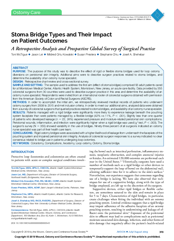 (PDF) Stoma Bridge Types and Their Impact on Patient Outcomes