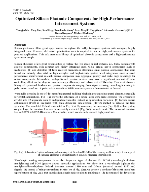 (PDF) Optimized silicon photonic components for high-performance ...