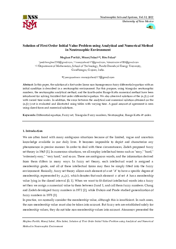 Pdf Solution Of First Order Initial Value Problem Using Analytical And Numerical Method In