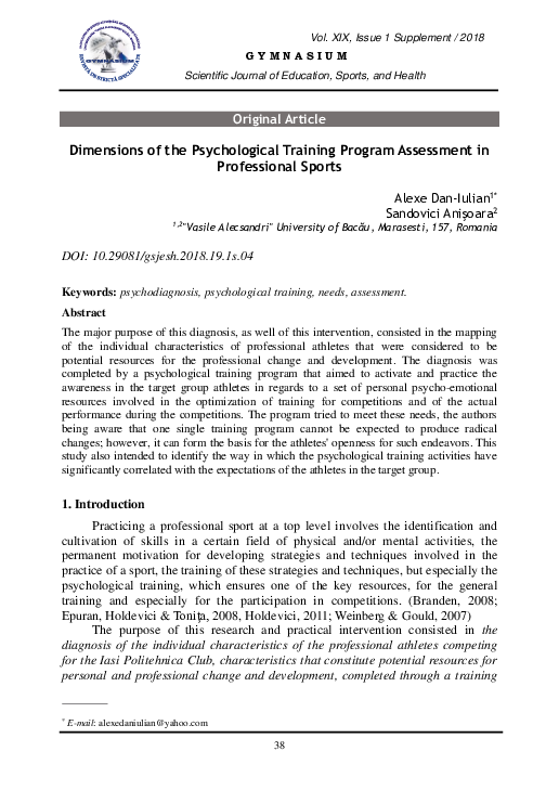 (PDF) Dimensions of the Psychological Training Program Assessment in ...