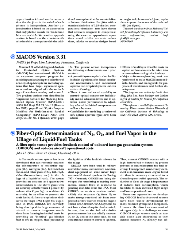 (PDF) Fiber-Optic Determination of N2, O2, and Fuel Vapor in the Ullage ...