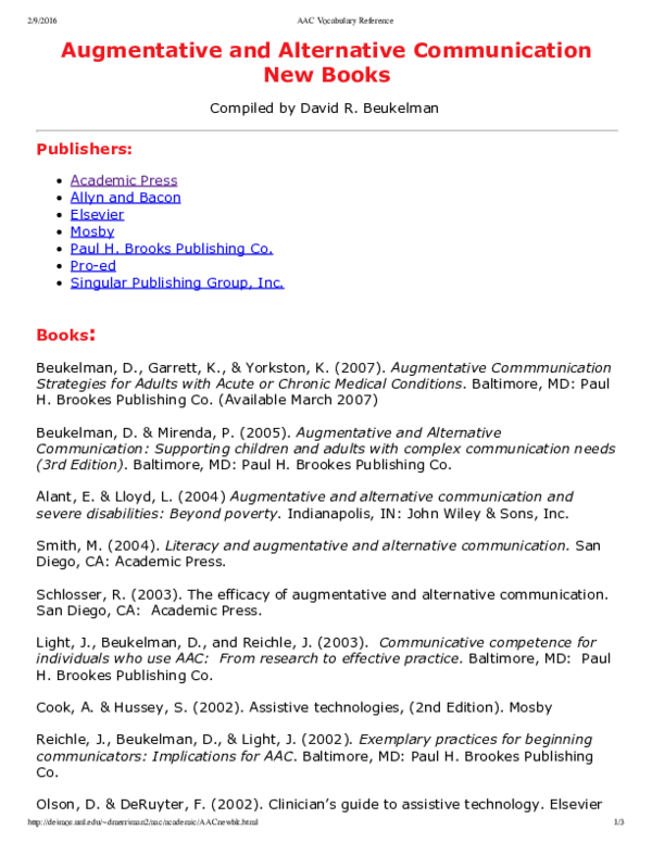 (PDF) Augmentative and Alternative Communication | Richard Hurtig - Academia.edu