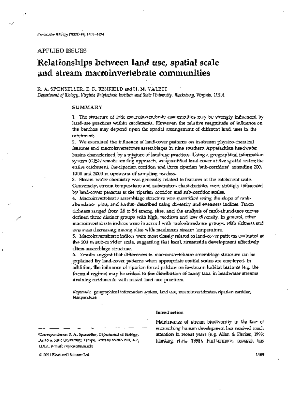 (PDF) Relationships between land use, spatial scale and stream ...