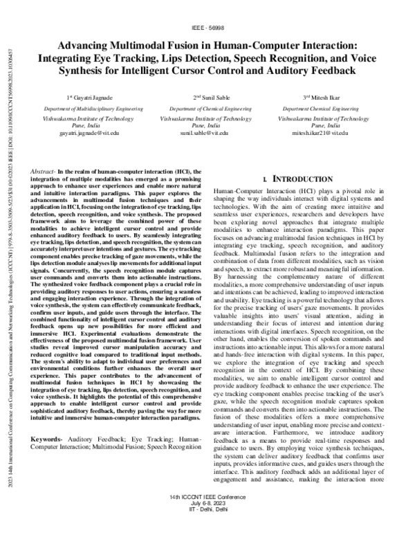 Pdf Advancing Multimodal Fusion In Human Computer Interaction Integrating Eye Tracking Lips