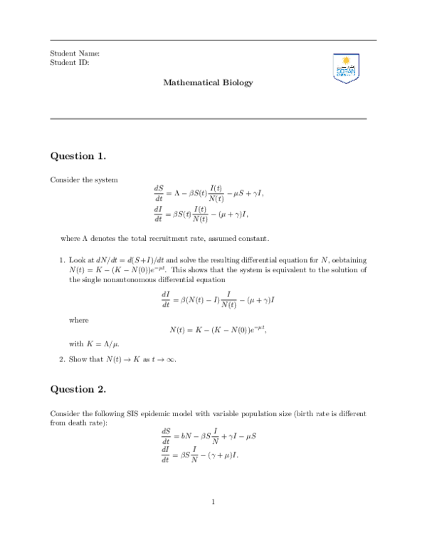 (PDF) Student Name: Student ID