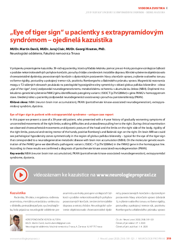 (PDF) Eye of tiger sign in patient with extrapyramidal syndrome ...