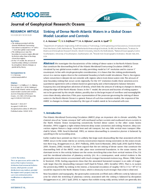 (PDF) Sinking of Dense North Atlantic Waters in a Global Ocean Model ...