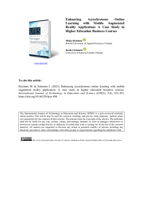 (PDF) Enhancing Asynchronous Online Learning with Mobile Augmented Reality Application: A Case ...