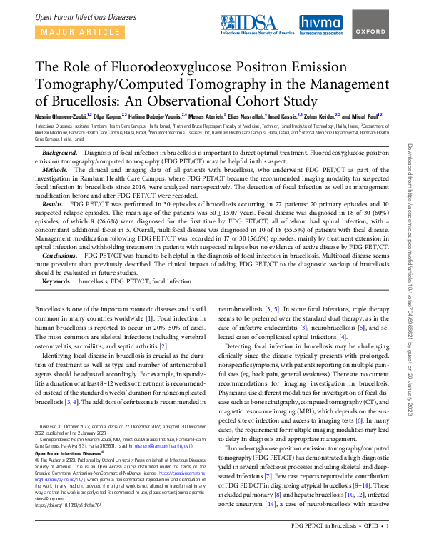 (PDF) The Role of Fluorodeoxyglucose Positron Emission Tomography/Computed Tomography in the ...