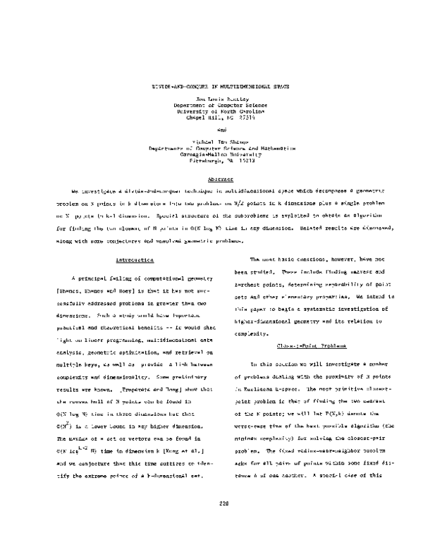 (PDF) Divide-and-conquer in multidimensional space