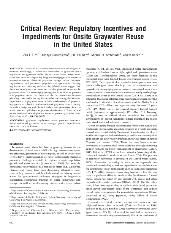 (PDF) Critical Review: Regulatory Incentives and Impediments for Onsite ...
