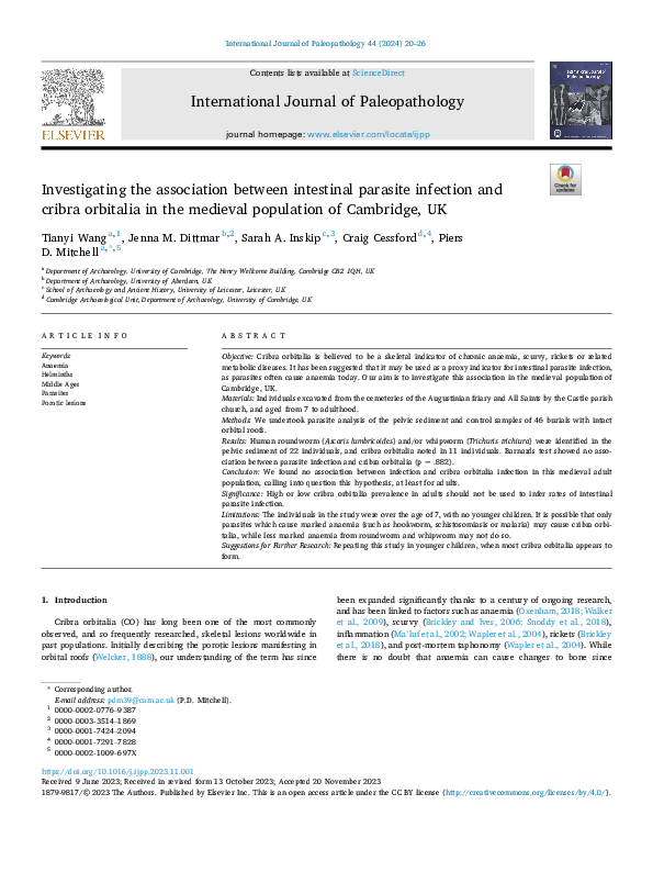 (PDF) Investigating the association between intestinal parasite ...