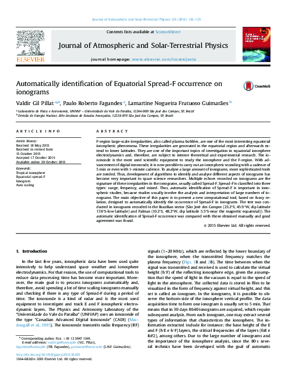 (PDF) Automatically identification of Equatorial Spread-F occurrence on ...