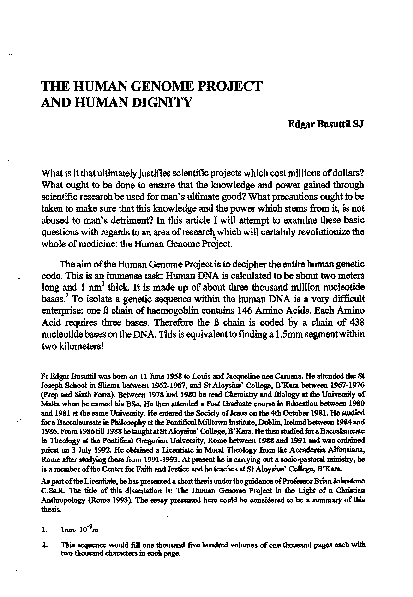 (PDF) The Human Genome Project and human dignity