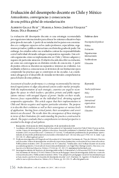 (PDF) Evaluación del desempeño docente en Chile y México