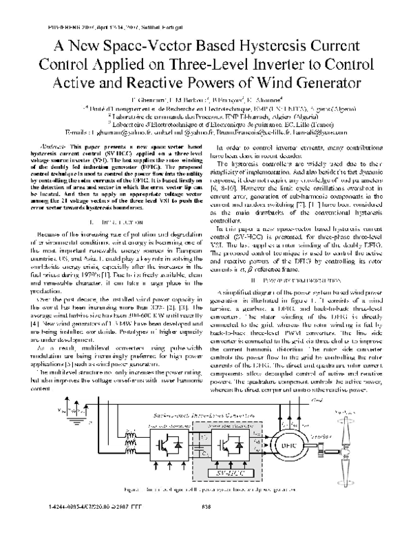 (PDF) A New Space-Vector Based Hysteresis Current Control Applied on Three-Level Inverter to ...