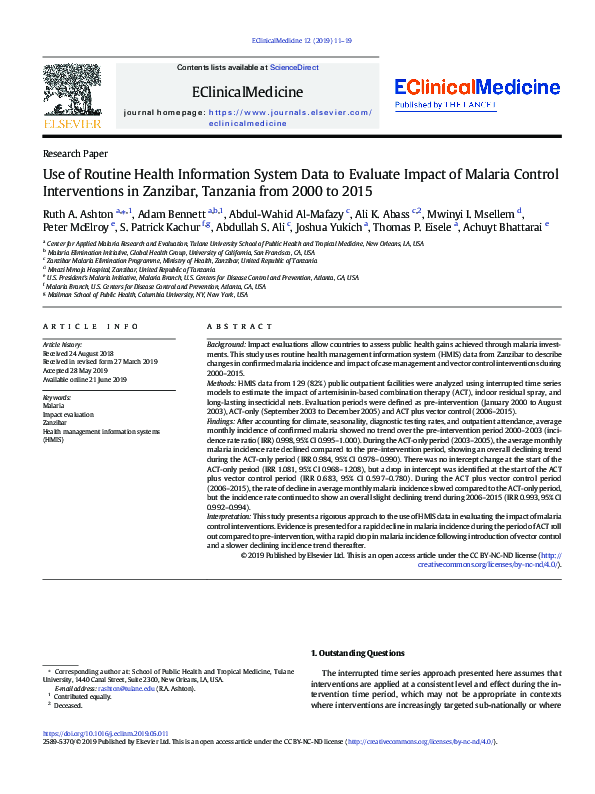 (PDF) Use of Routine Health Information System Data to Evaluate Impact ...