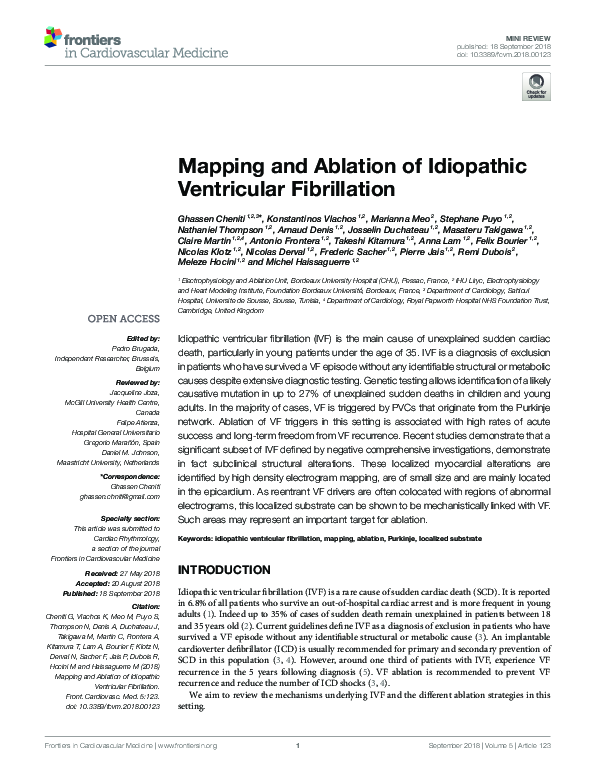 (PDF) Mapping and Ablation of Idiopathic Ventricular Fibrillation