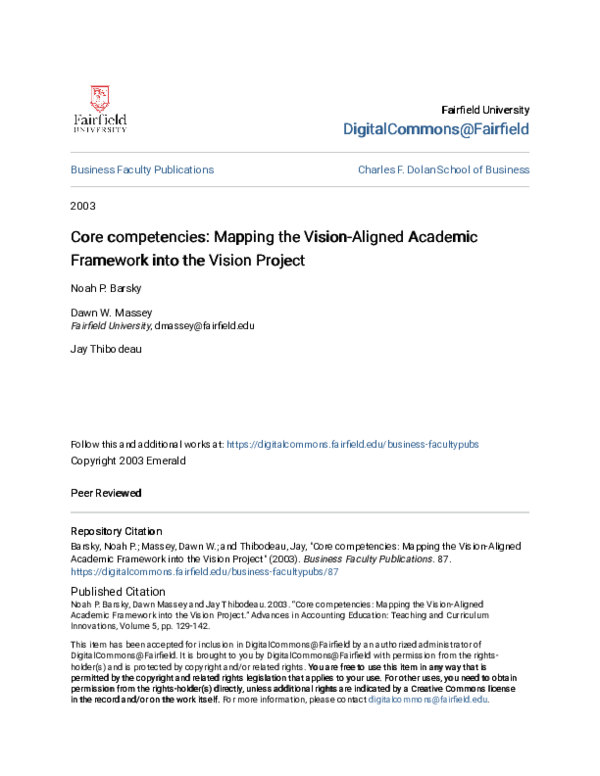 (PDF) Core Competencies: Mapping the Vision-Aligned Academic Framework ...