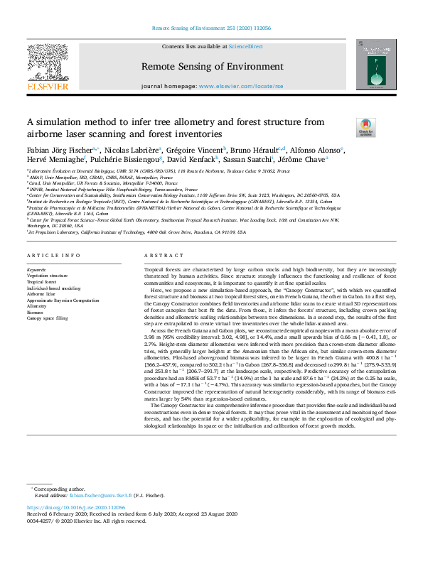 Pdf A Simulation Method To Infer Tree Allometry And Forest Structure