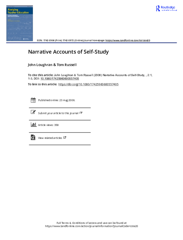 (PDF) Narrative Accounts of Self-Study