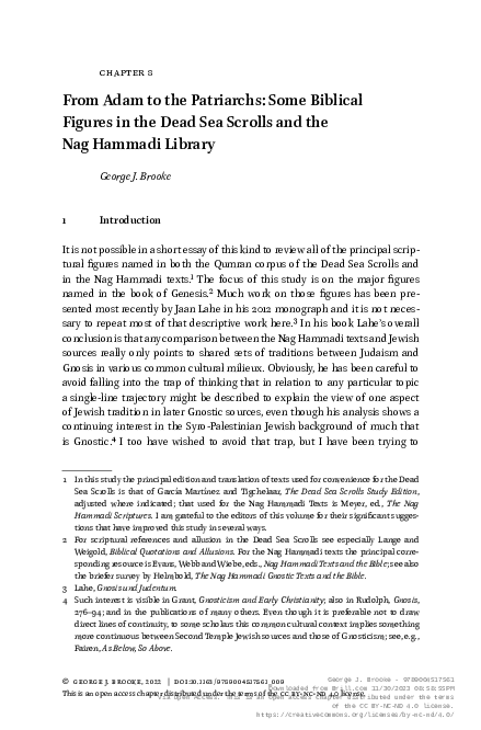 (PDF) From Adam to the Patriarchs: Some Biblical Figures in the Dead ...