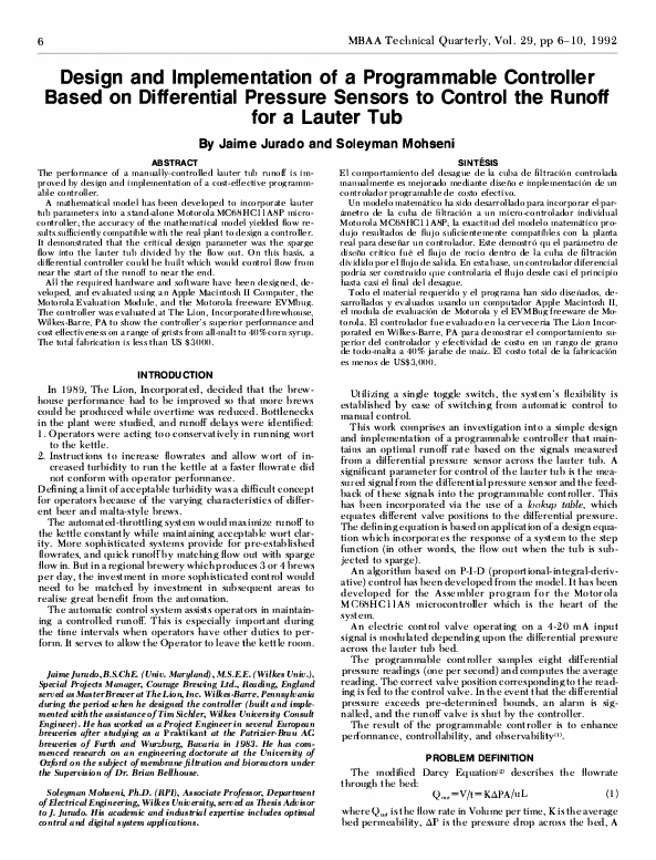 (PDF) Design and Implementation of a Programmable Controller Based on Differential Pressure ...
