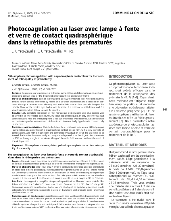 (PDF) Slit-lamp laser photocoagulation with a quadraspheric contact ...