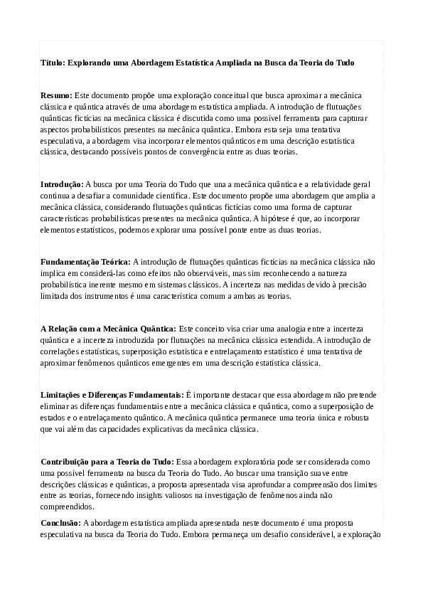 (DOC) Teoria Do Tudo Documento