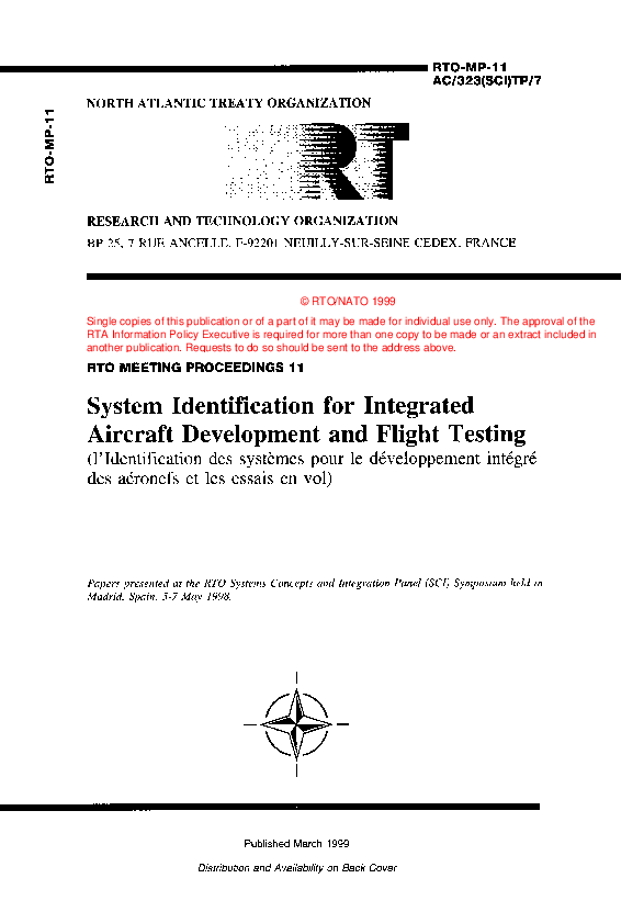 (PDF) System Identification for Integrated Aircraft Development and ...