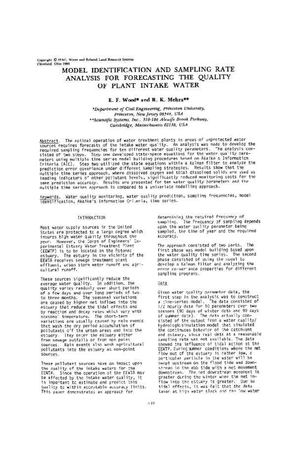 (PDF) Model Identification and Sampling Rate Analysis for Forecasting ...