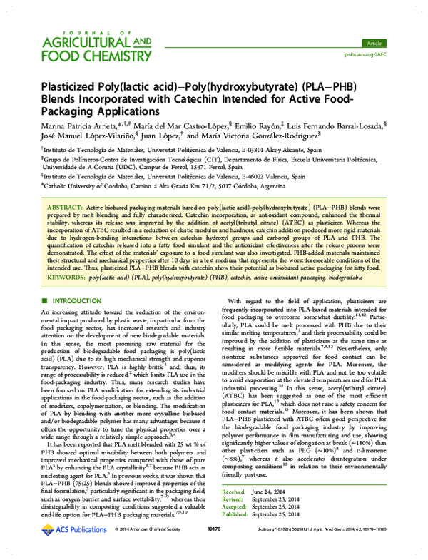 (PDF) Plasticized Poly(lactic acid)–Poly(hydroxybutyrate) (PLA–PHB) Blends Incorporated with ...