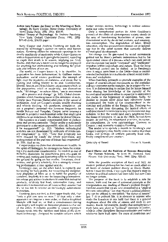 (PDF) Action into Nature: An Essay on the Meaning of Technology