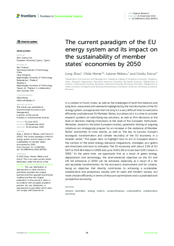 (PDF) The current paradigm of the EU energy system and its impact on ...