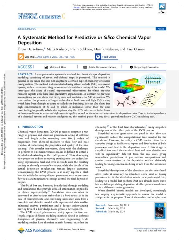 (PDF) A Systematic Method for Predictive In Silico Chemical Vapor ...