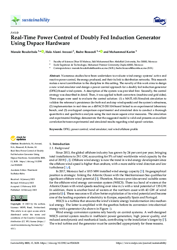 (PDF) Real-Time Power Control of Doubly Fed Induction Generator Using Dspace Hardware