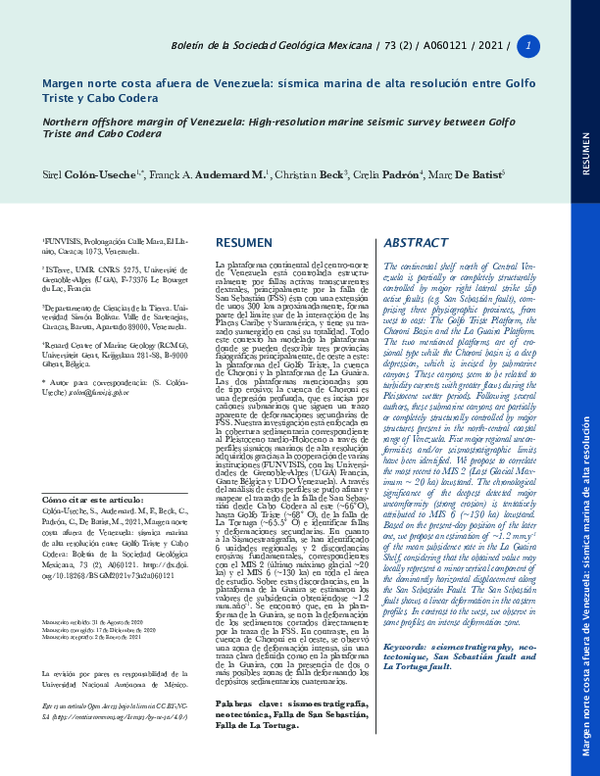 (PDF) Margen norte costa afuera de Venezuela: sísmica marina de alta ...