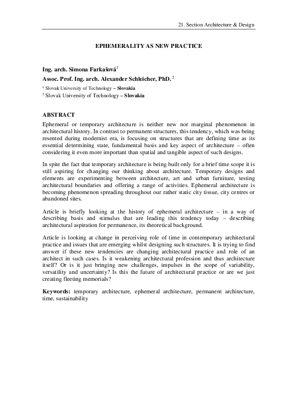 (PDF) EPHEMERALITY AS NEW PRACTICE