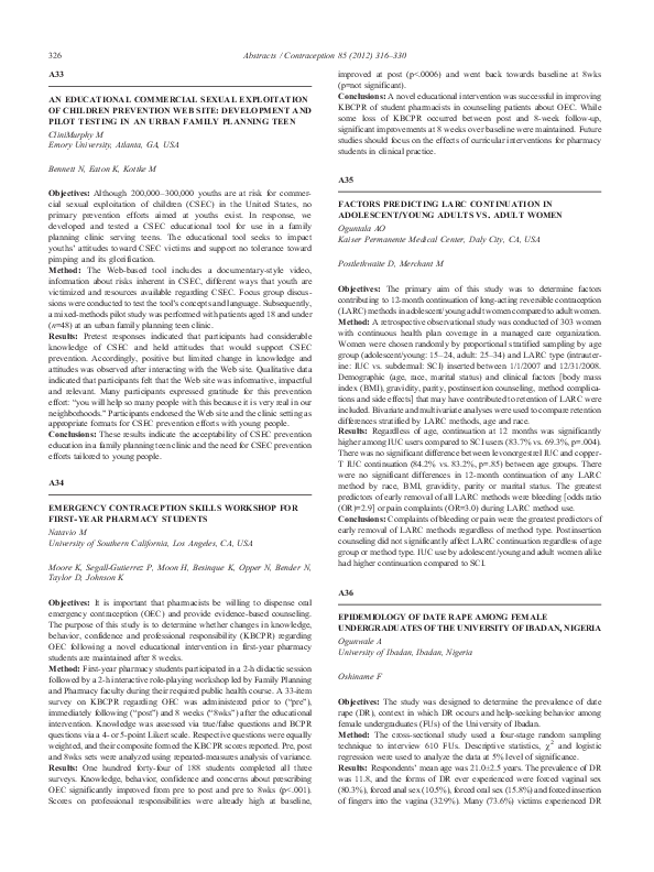 (PDF) Emergency contraception skills workshop for first-year pharmacy ...
