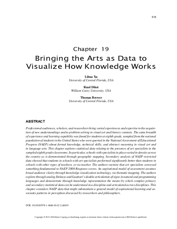 (PDF) Bringing the Arts as Data to Visualize How Knowledge Works