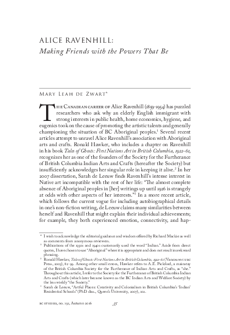 (PDF) Alice Ravenhill: Making Friends with the Powers that Be