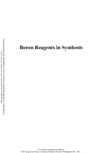 (PDF) Boron Reagents in Synthesis
