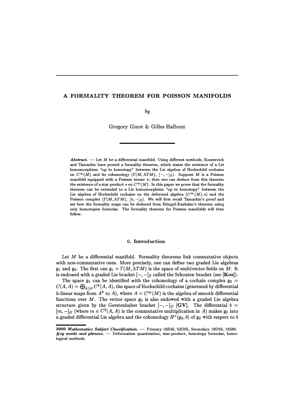 (PDF) A Formality Theorem for Poisson Manifolds