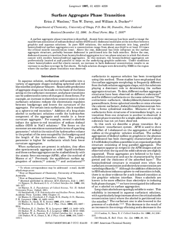 (PDF) Surface Aggregate Phase Transition