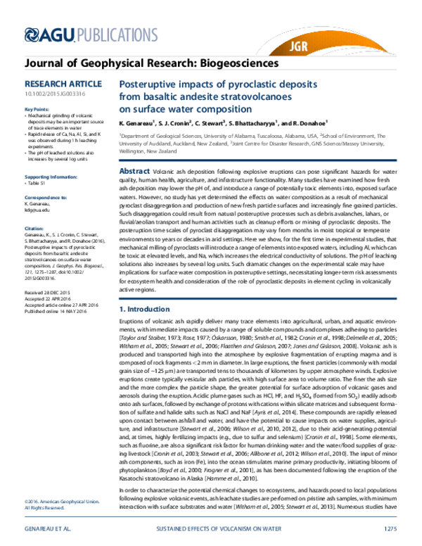 (PDF) Posteruptive impacts of pyroclastic deposits from basaltic ...