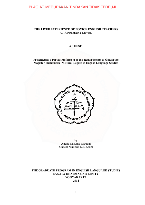 (PDF) The lived experience of novice English teachers at a primary level