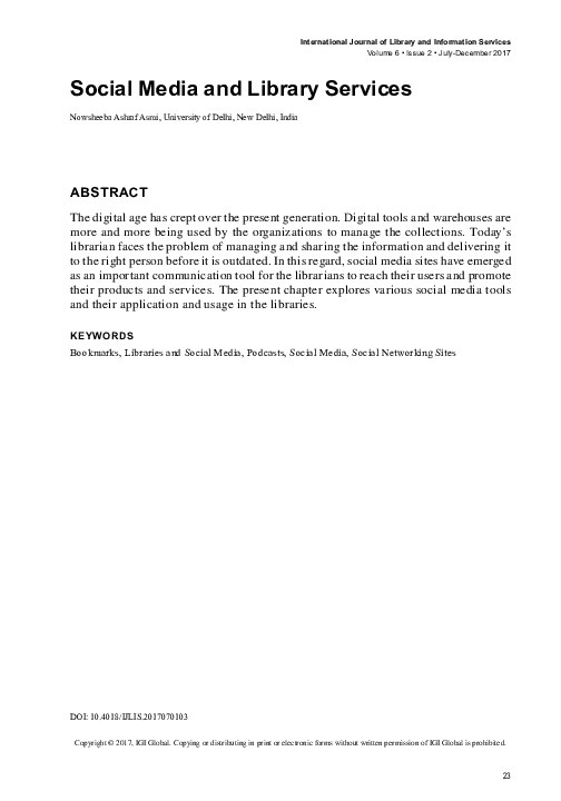 (PDF) Social Media and Library Services